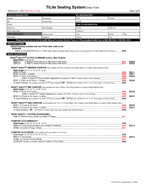 Fillable Online TiLite Seating System Order Form - permobil.com Fax ...