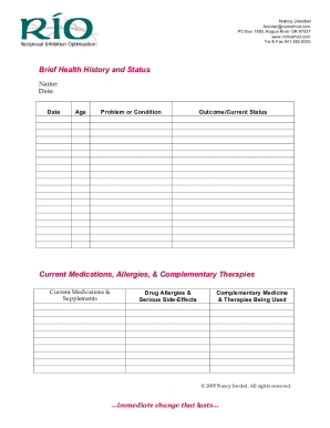 Fillable Online RIO Brief History form Fax Email Print - pdfFiller