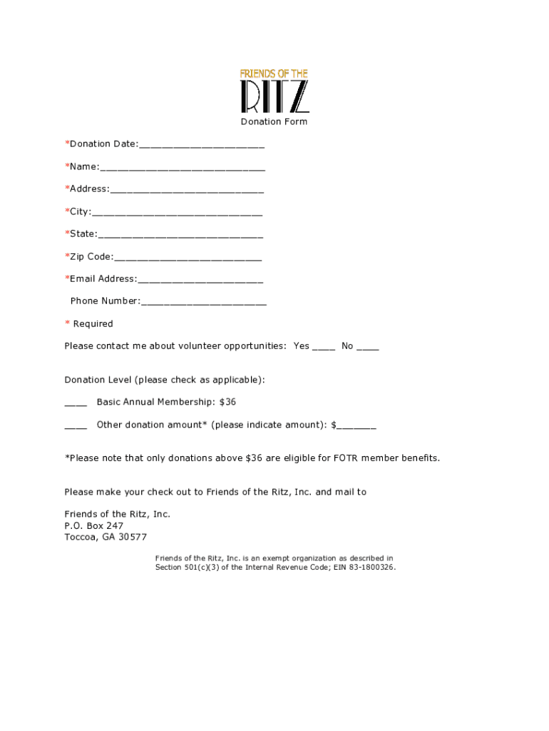 Fillable Online Peace Corps Donation Form Fax Email Print - pdfFiller