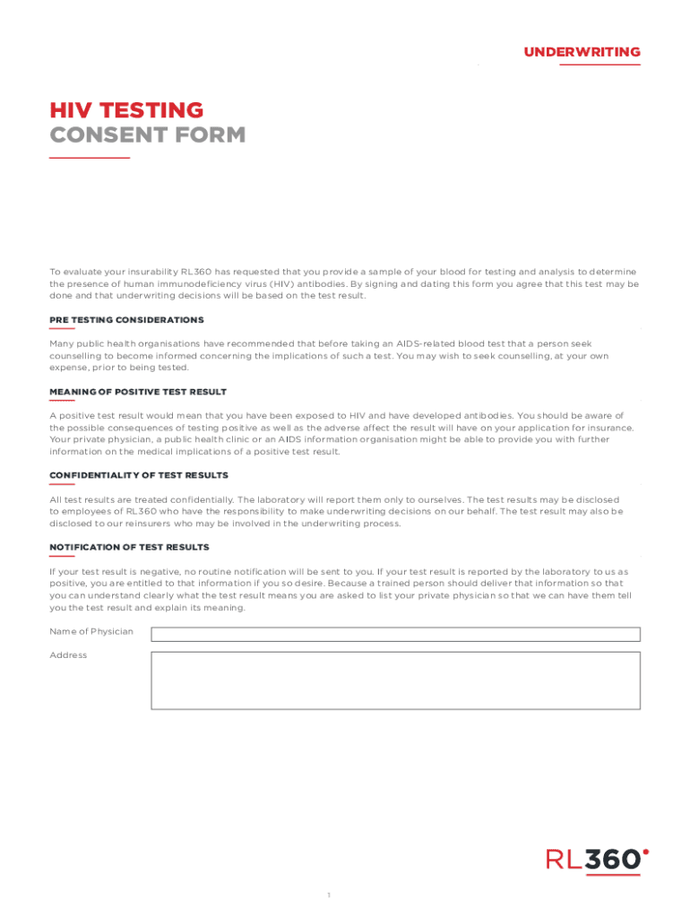 Fillable Online HIV testing consent form Fax Email Print - pdfFiller