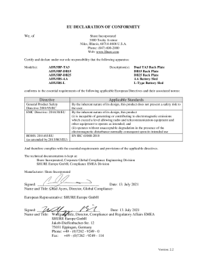 Fillable Online UK DECLARATION OF CONFORMITY - content-files.shure.com ...