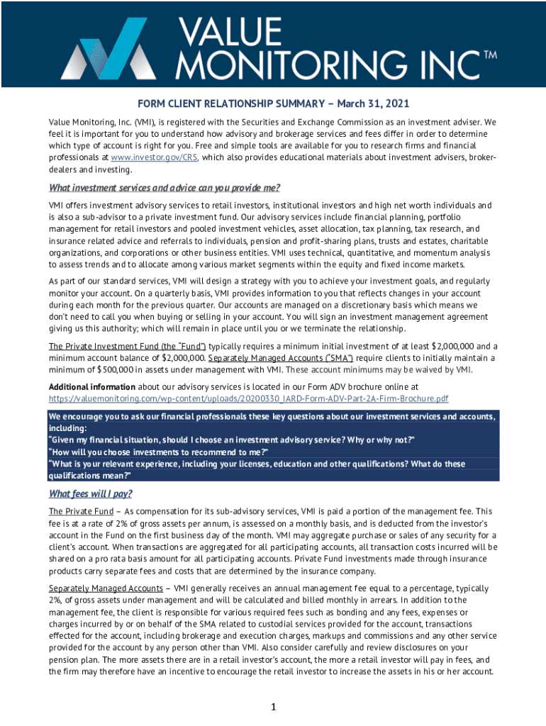 Fillable Online Form ADV Part 3 CRS20210331FINAL Fax Email Print - pdfFiller