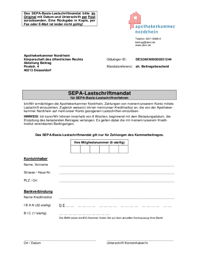 Fillable Online SEPA berweisung Formular - Vorlage (PDF) - Download ...