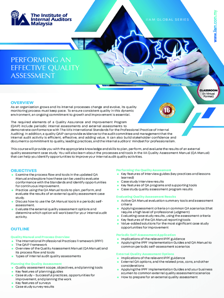 Fillable Online Fillable Online PERFORMING AN EFFECTIVE QUALITY ...