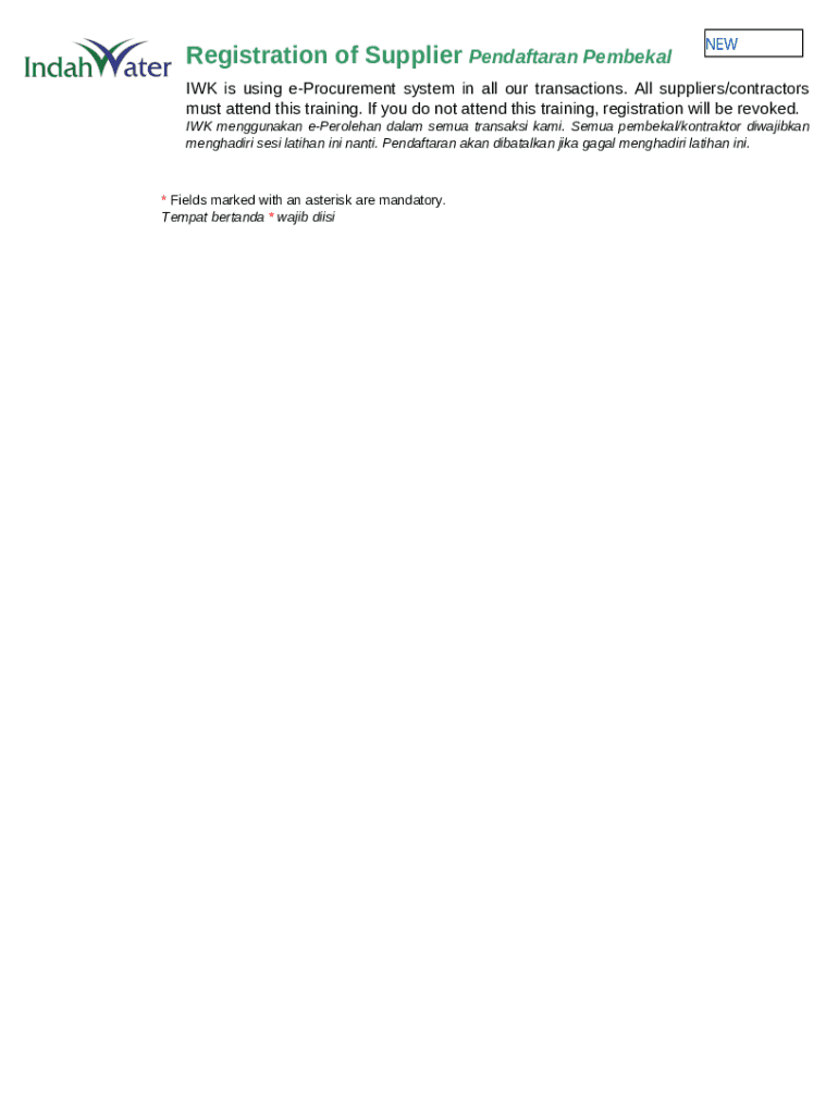 Fillable Online Indah Water Registration Form Fax Email Print - pdfFiller