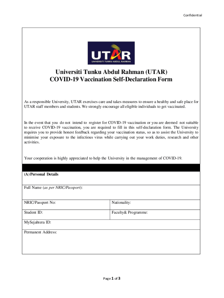 Fillable Online COVID 19 declaration form (final) Fax Email Print ...