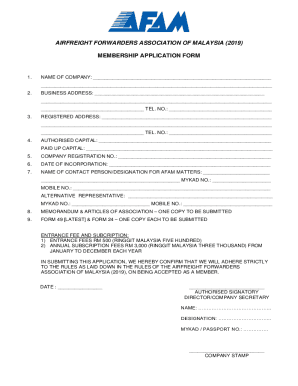 Fillable Online PDF APPLICATION FOR FREIGHT FORWARDER AUTHORITY FORM ...