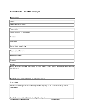 Fillable Online NAAM EN VOORLETTERS. POSTCODE + WOONPLAATS... GEB ...