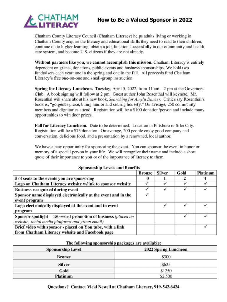 Fillable Online Why be a student?Chatham Literacy Fax Email Print ...