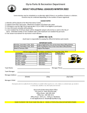 Fillable Online Adult Sports - Springdale Fax Email Print - pdfFiller