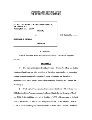 Fillable Online COMPLAINT Fax Email Print - pdfFiller