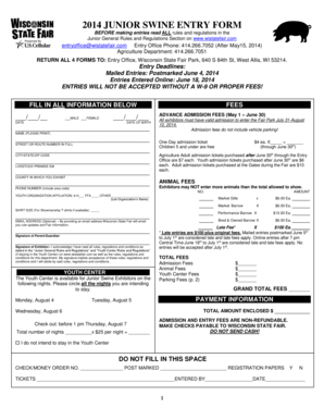 Fillable Online 2012 JUNIOR SWINE ENTRY FORM Fax Email Print - pdfFiller