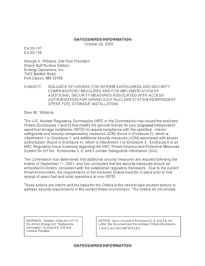 Fillable Online Issuance of Orders for Interim Safeguards and Security Compensatory Measures Fax ...