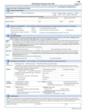 Fillable Online IRA Distribution - Trade-PMR Fax Email Print - pdfFiller