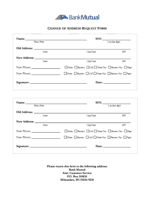 Fillable Online Change of Address Request Fax Email Print - pdfFiller