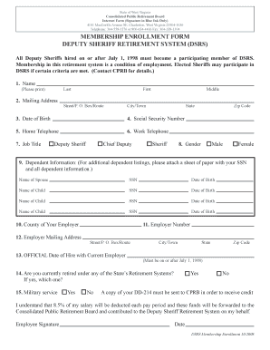 Fillable Online MEMBERSHIP ENROLLMENT FORM DEPUTY SHERIFF ... Fax Email ...