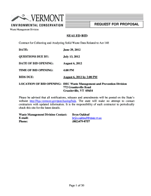 Fillable Online vermont auto insurance request for proposal lawyer form ...