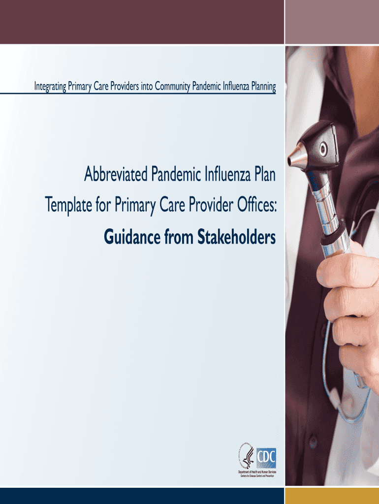 Fillable Online Integrating Primary Care Providers into Community Pandemic Influenza Planning ...
