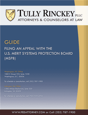 Fillable Online GUIDE FILING AN APPEAL WITH THE U.S. MERIT SYSTEMS ...