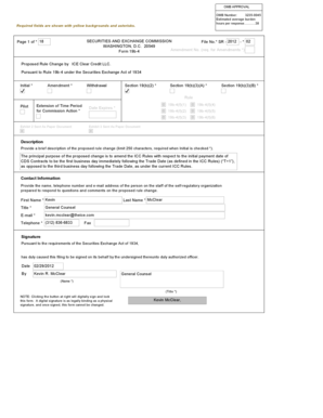 Fillable Online Proposed Rule Change by ICE Clear Credit LLC Fax Email ...