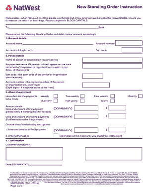 Fillable Online Sending a CHAPS Payment - NatWest International Fax ...