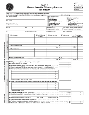 Fillable Online Massachusetts fiduciary income tax return fillable form ...