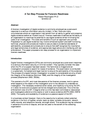 Fillable Online utica A Ten Step Process for Forensic Readiness Fax ...