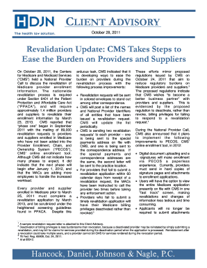 Fillable Online Revalidation Update: CMS Takes Steps to Ease the Burden on Providers and ...