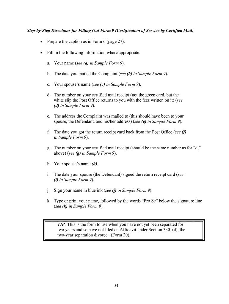 Fillable Online Certification of Service by Certified Mail Fax Email ...