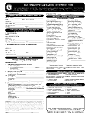 DNA DIAGNOSTIC LABORATORY ... - Neuromuscular Disease Center ...