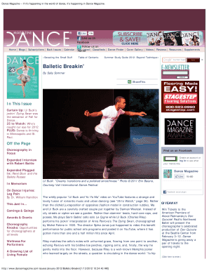 Fillable Online Dance Magazine If it 's happening in the world of dance ...