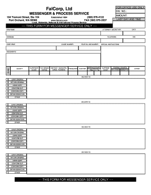 Fillable Online Legal Messenger Form - FalCorp, Ltd. Fax Email Print ...