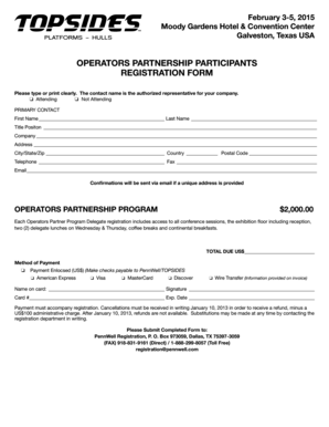 Fillable Online Operators Partnership Participants Registration Form ...