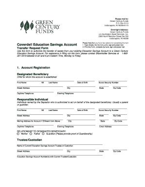Fillable Online Coverdell Education Savings Account Transfer Request ...