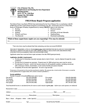Fillable Online kcmo fhlb home repair program form Fax Email Print ...