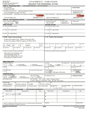 Fillable Online Request for Personnel Action - Name Change Fax Email ...