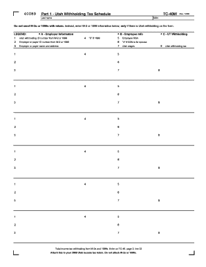 Fillable Online Utah Withholding Tax Schedule Fax Email Print - pdfFiller