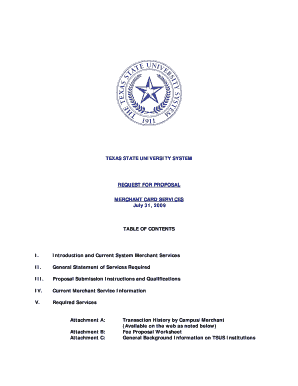 Fillable Online gato-docs its txstate texas rfp merchant services form ...