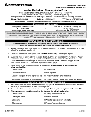 Fillable Online Member Medical and Pharmacy Claim Form Fax Email Print ...