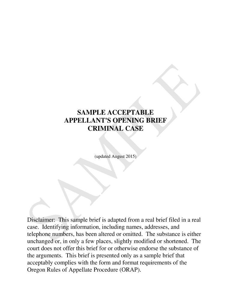 Sample acceptable appellant's opening brief criminal case - courts ...