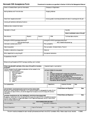 Fillable Online Noncash Gift Acceptance Form Fax Email Print - pdfFiller