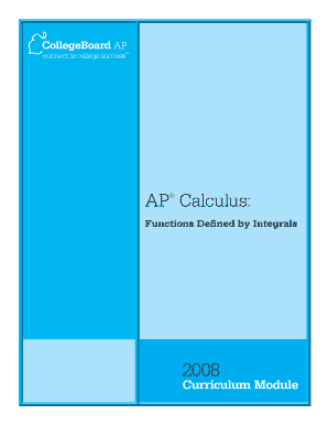 Fillable Online AP Calculus: Functions Defined by Integrals Fax Email Print - pdfFiller