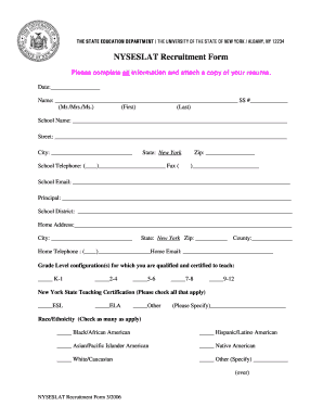 Fillable Online p12 nysed aolnyseslat form Fax Email Print - pdfFiller