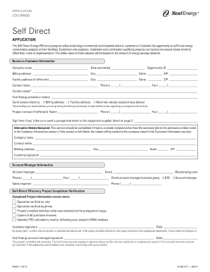 Fillable Online Self Direct Energy Efficiency Program Application Fax ...