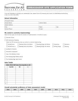 Fillable Online Ambassador Site Application Form Fax Email Print ...
