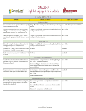 Fillable Online GRADE - 5 English Language Arts Standards Fax Email ...