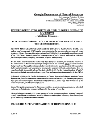 Fillable Online gecap georgia ust closure guidance form Fax Email Print ...