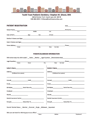 Fillable Online stephen ghezzi dds form Fax Email Print - pdfFiller