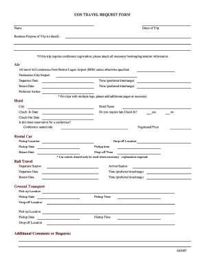 Fillable Online UOS Travel Request Form Fax Email Print - pdfFiller
