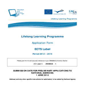 Fillable Online ECTS Label Application Form Fax Email Print - pdfFiller
